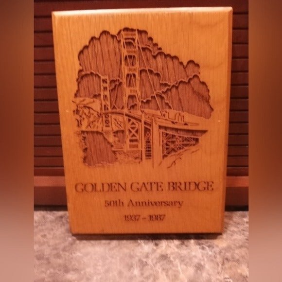Other | 5th Anniversary Of The Golden Gate Bridge Souvenir Wood Plaque ...